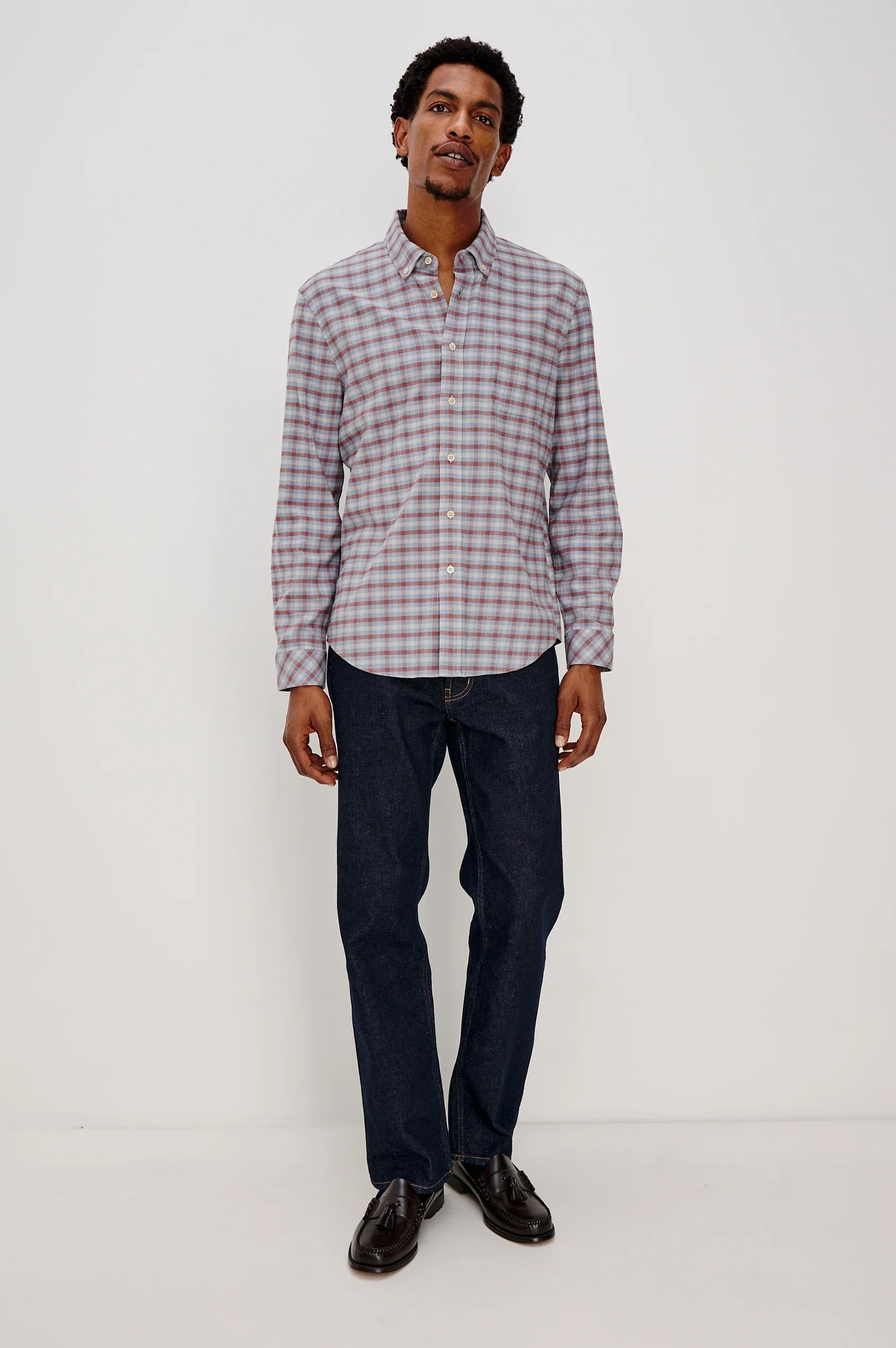 Vance- Blue Ruby Check – Sojourn